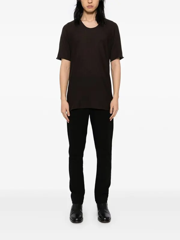 LABEL UNDER CONSTRUCTION Raw Edge T-shirt - Brown