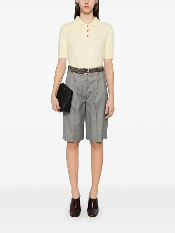 Loulou De Saison Check-pattern Shorts - Grey