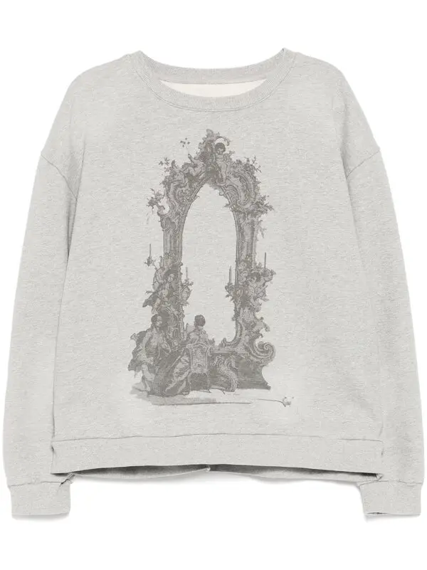 WHO DECIDES WAR BY EV BRAVADO Graphic Print Sweater - Grey