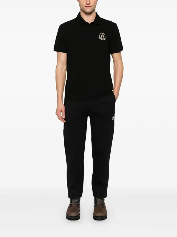 Moncler Year Of The Snake-patch Polo Shirt - Black