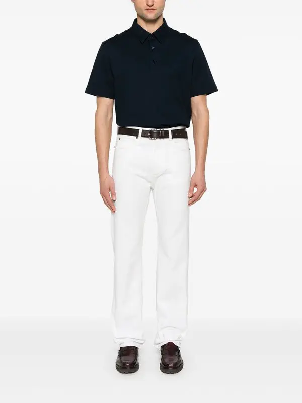 Brioni Piqué Cotton Polo Shirt - Blue