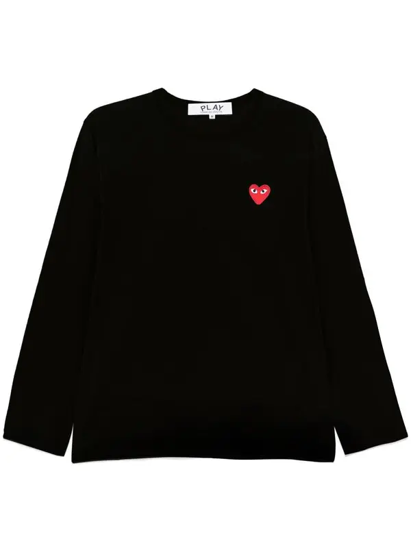 Play Comme Des Garcon Heart-patch T-shirt - Black