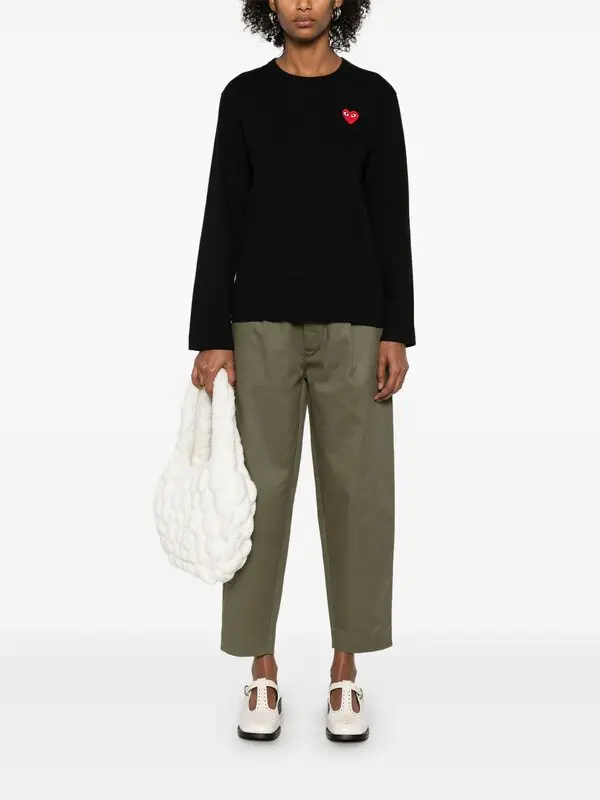 Play Comme Des Garcon Heart-patch T-shirt - Black