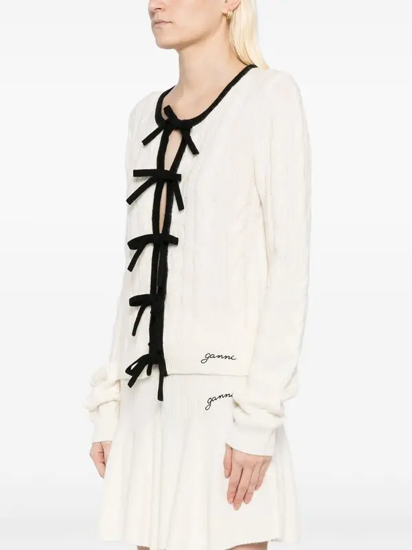 GANNI Lace-up Fastening Cardigan