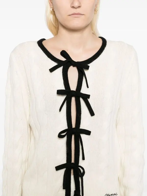 GANNI Lace-up Fastening Cardigan