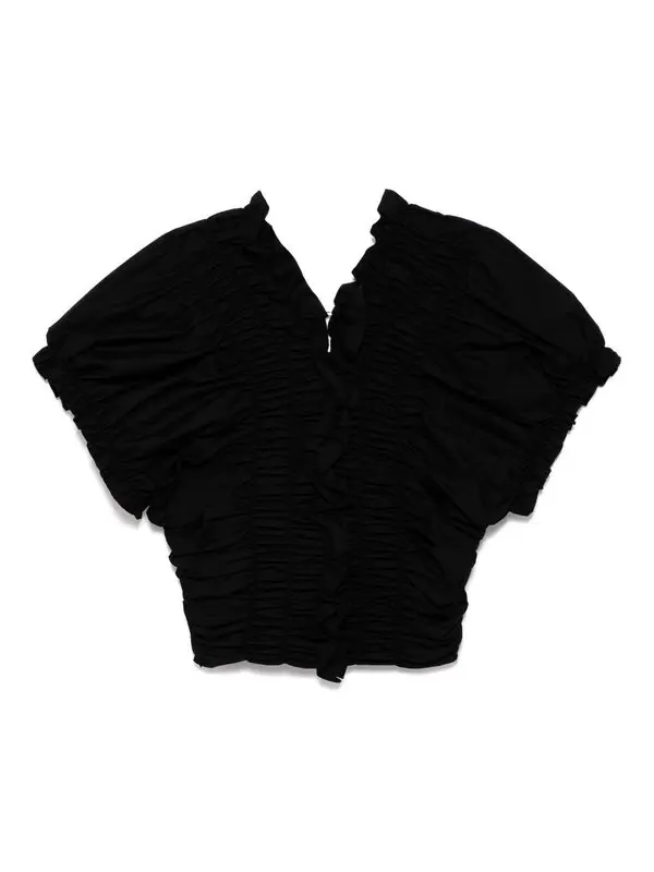 LEE MATHEWS V-neck Top - Black