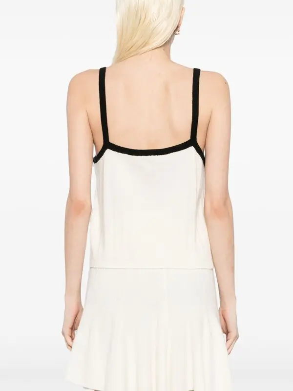GANNI Bow-detailed Vest - White