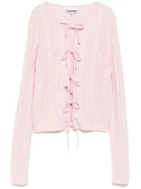 GANNI Lace-up Fastening Cardigan