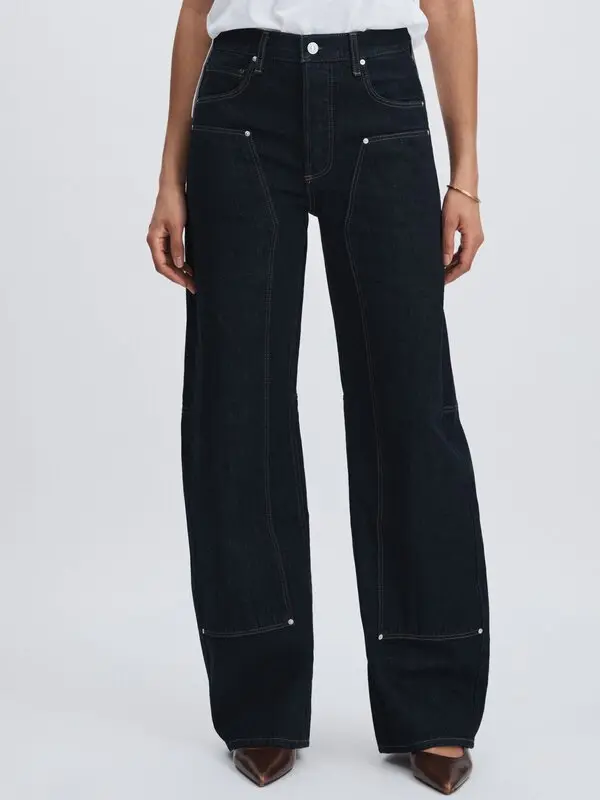 Paige Arellia Barrel-leg Jeans - Black/navy