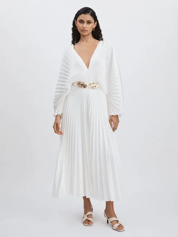 Acler Wonastow Pleated Maxi Dress With Belt