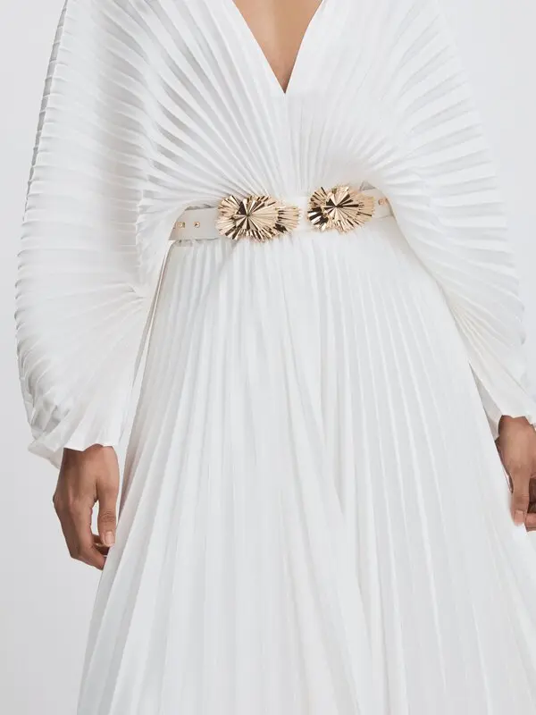Acler Wonastow Pleated Maxi Dress With Belt