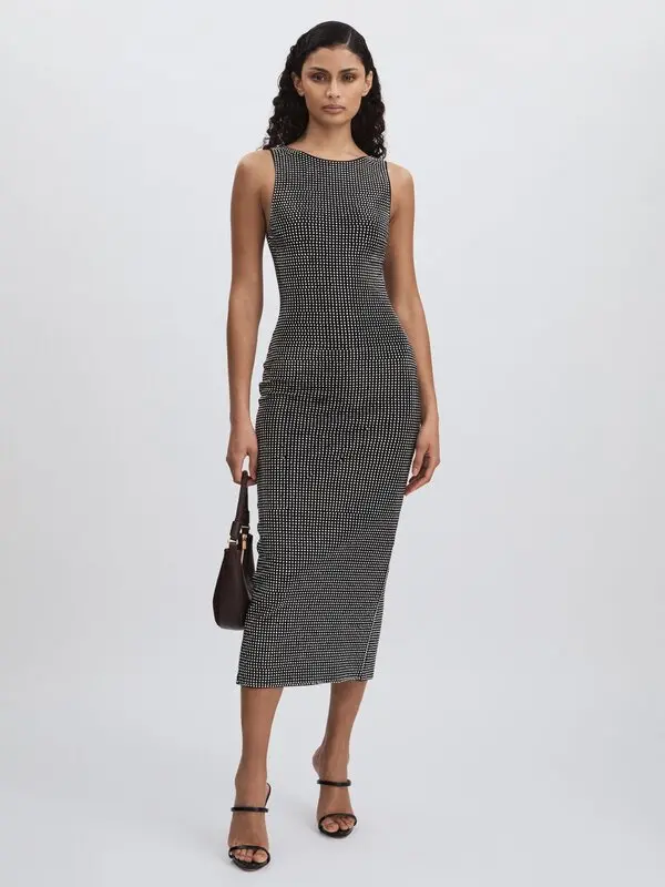 Good American Crystal Embellished Bodycon Dress
