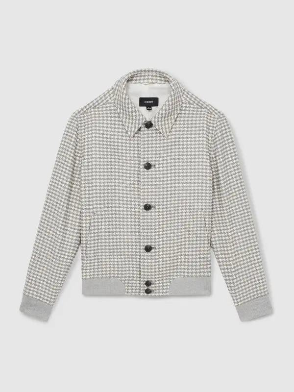 REISS Benny Dogtooth-check Blouson Jacket