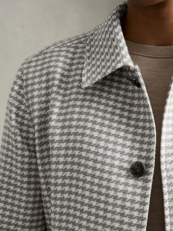 REISS Benny Dogtooth-check Blouson Jacket