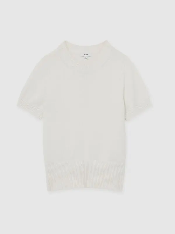 REISS Anita Cotton-wool Blend Top - Ivory