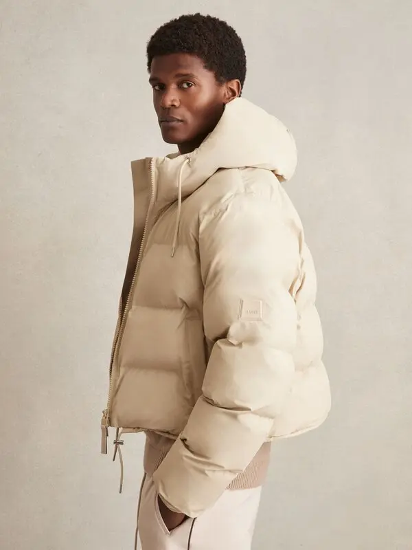 Rains Alta Short Puffer Jacket - Dark Stone