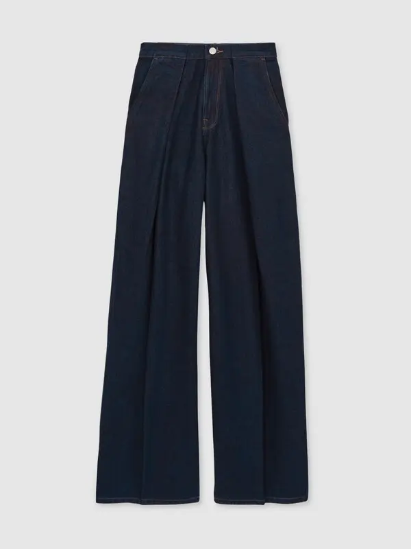 Good American Wide-leg Pleated Jeans