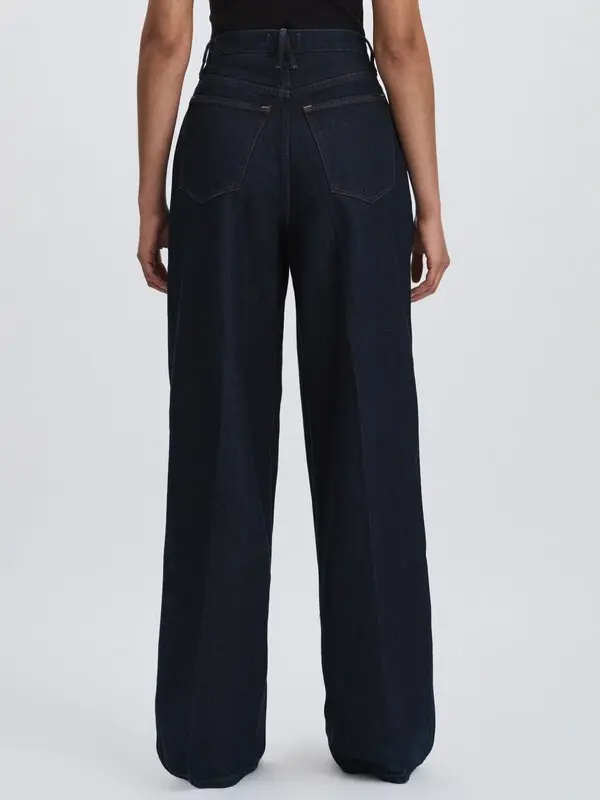 Good American Wide-leg Pleated Jeans
