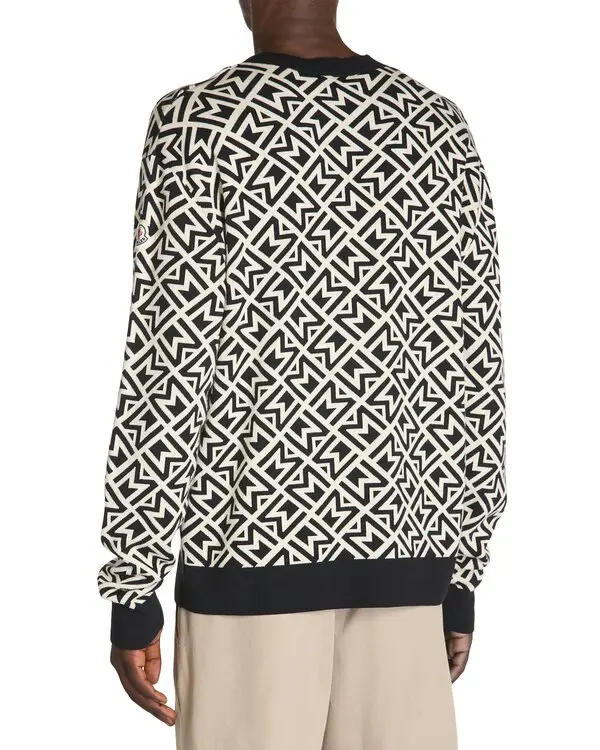 Moncler Cotton Crewneck Graphic Monogram Sweater