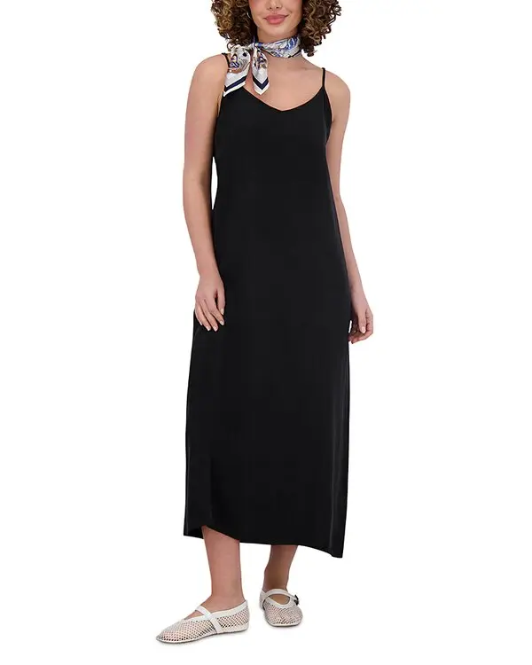 POINT Brushed A-line Slip Dress - Black