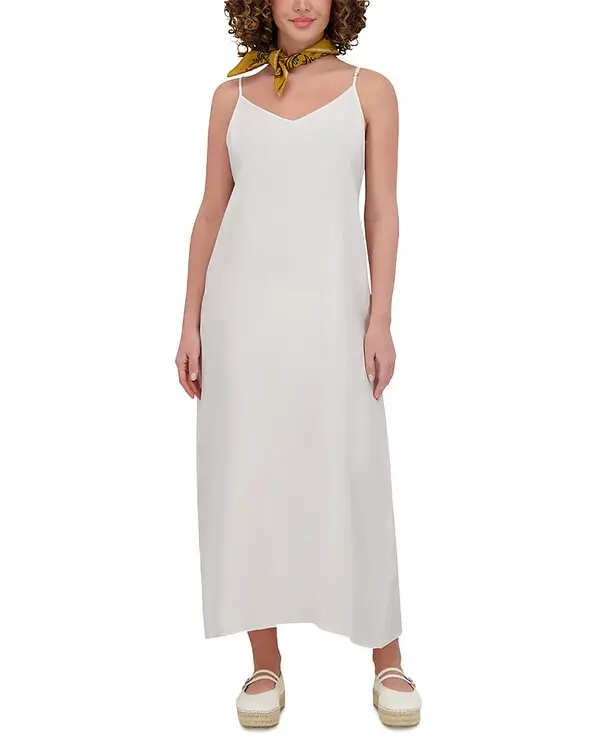 POINT Brushed A-line Slip Dress - Ecru
