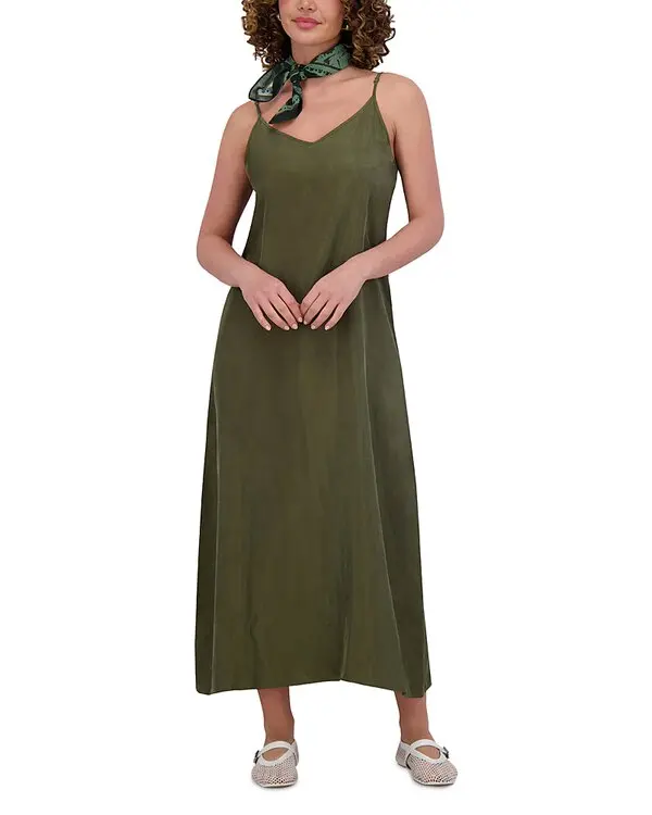 POINT Brushed A-line Slip Dress - Leaves