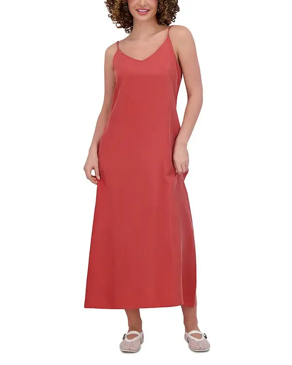 POINT Brushed A-line Slip Dress - Terracotta