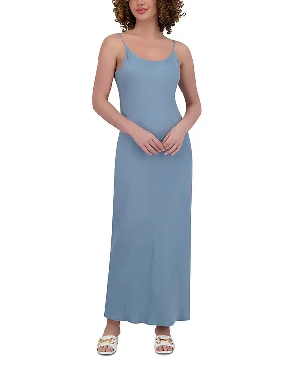 POINT Brushed Straight Slip Dress - Blue