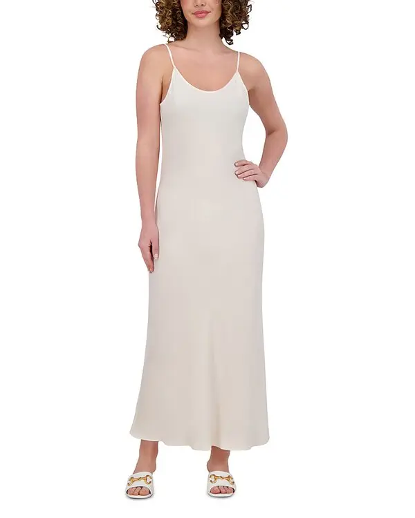 POINT Brushed Straight Slip Dress - Ecru