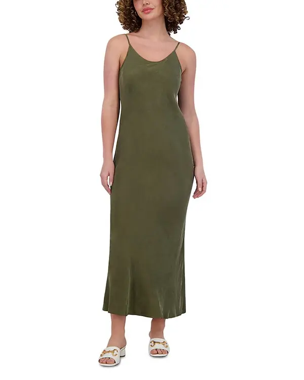 POINT Brushed Straight Slip Dress - Leaves