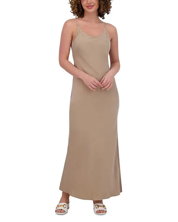 POINT Brushed Straight Slip Dress - Sand