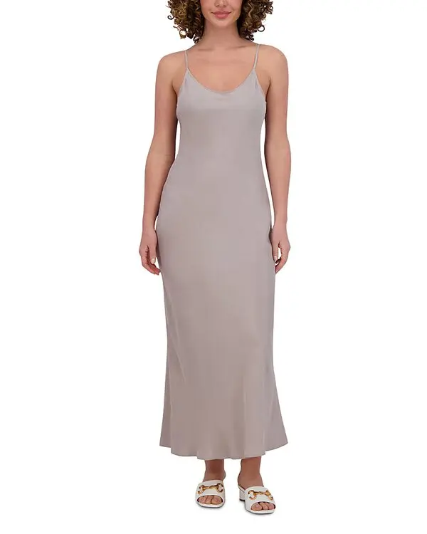 POINT Brushed Straight Slip Dress - Stone