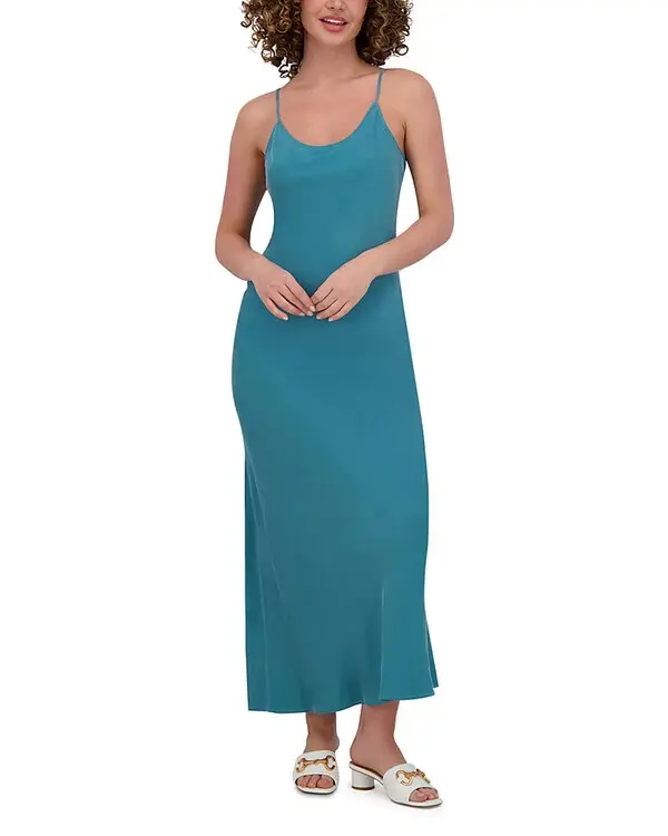 POINT Brushed Straight Slip Dress - Teal