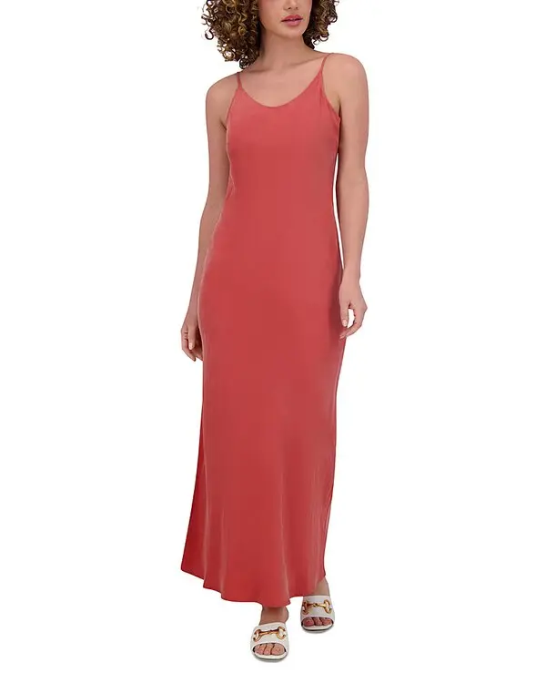 POINT Brushed Straight Slip Dress - Terracotta
