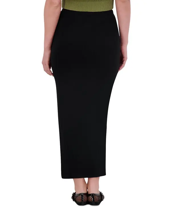 POINT Slim Rib Knit Skirt - Black