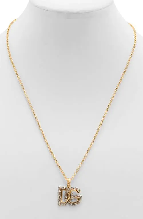 Dolce & Gabbana Dg Logo Crystal Embellished Pendant Necklace - Zoo00 Oro