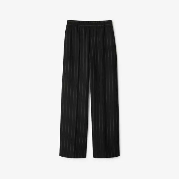 Burberry Pinstriped Wool Tailored Trousers