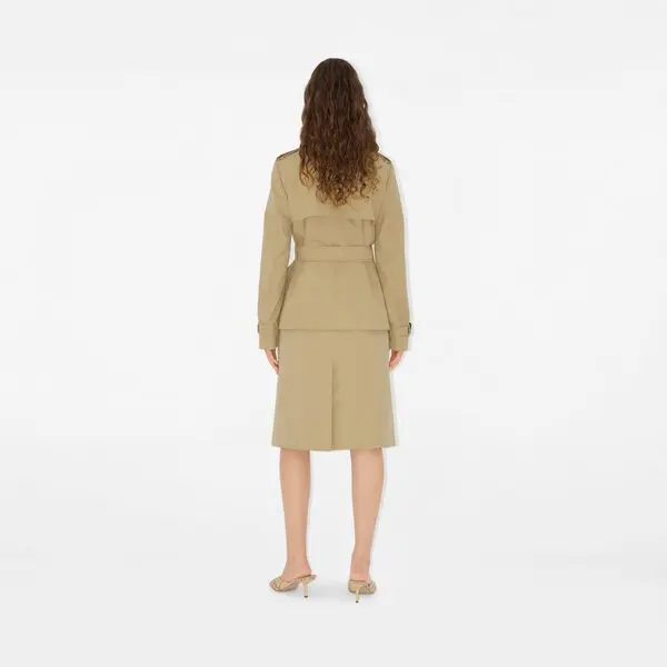 Burberry Cotton Blend Trench Jacket - Beige