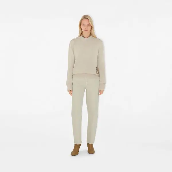 Burberry Wool Crew Neck Sweater With Appliqué Patch