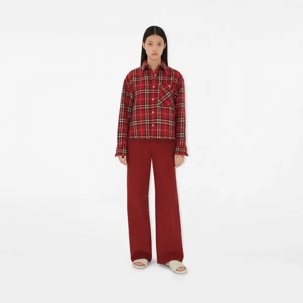 Burberry Check Wool Overshirt - Geranium