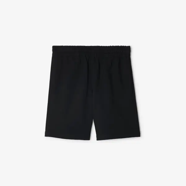 Burberry Check Label Cotton Shorts - Black