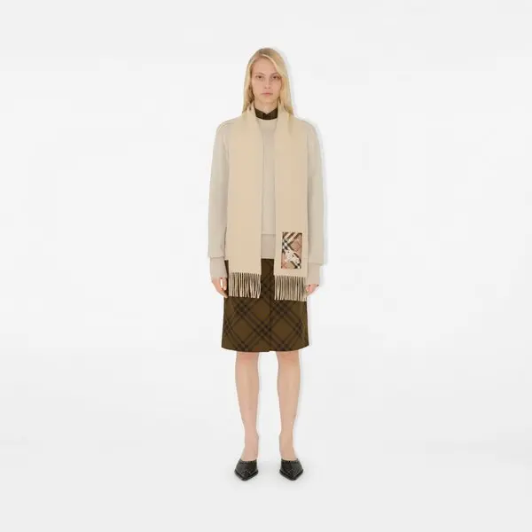 Burberry Check Label Cashmere Scarf