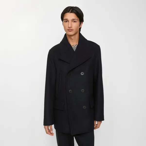 Burberry Wool Pea Coat - Navy