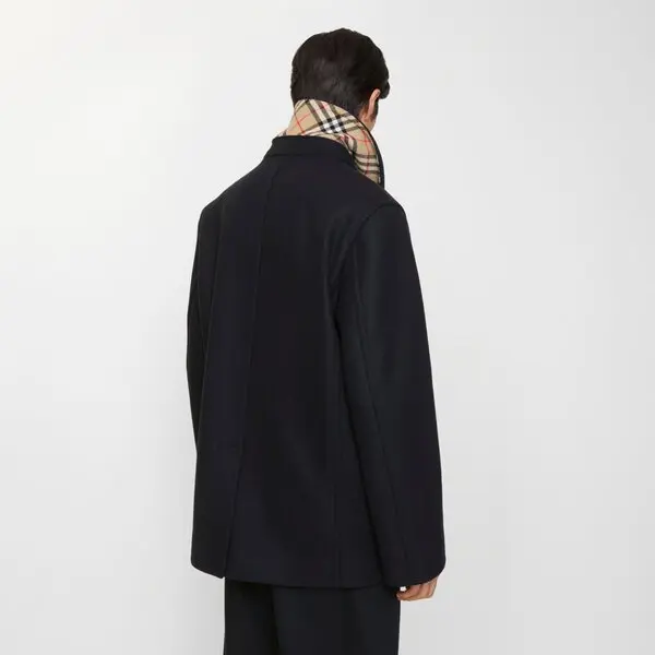 Burberry Wool Pea Coat - Navy