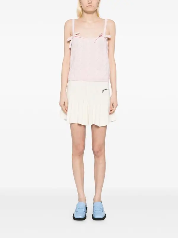 GANNI Bow Detailed Vest - Pink