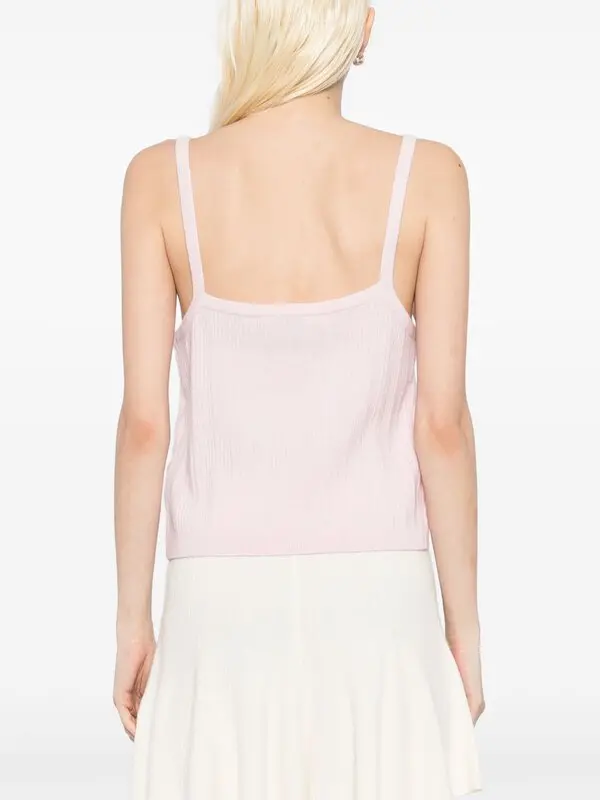 GANNI Bow Detailed Vest - Pink