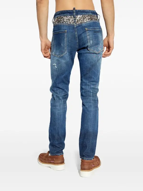 Dsquared2 Distressed Straight Leg Jeans
