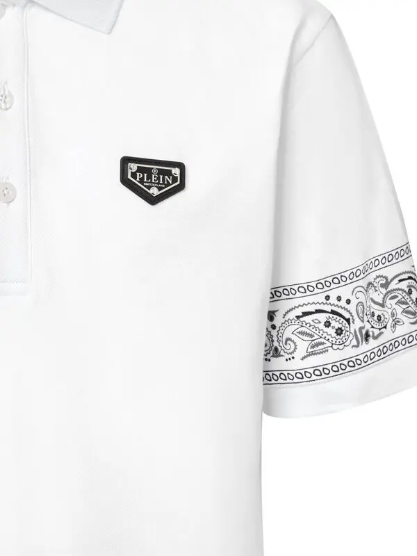 Philipp Plein Paisley Gothic Plein Polo Shirt - White