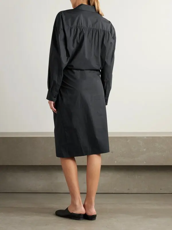 LEMAIRE Wrap-effect Cotton-poplin Midi Shirt Dress