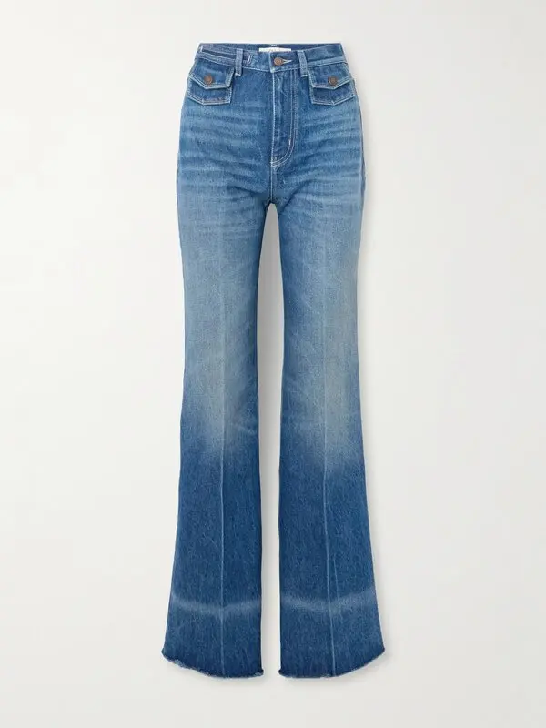 Chloé Frayed High-rise Flared Jeans